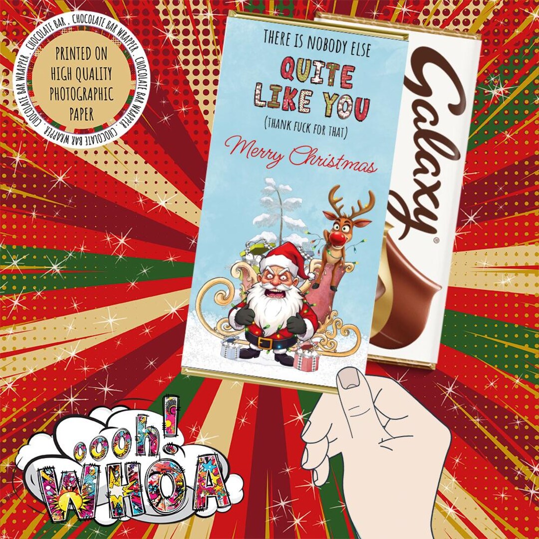 Christmas Chocolate Bar Wrapper, Funny Novelty Gift for Him ...
