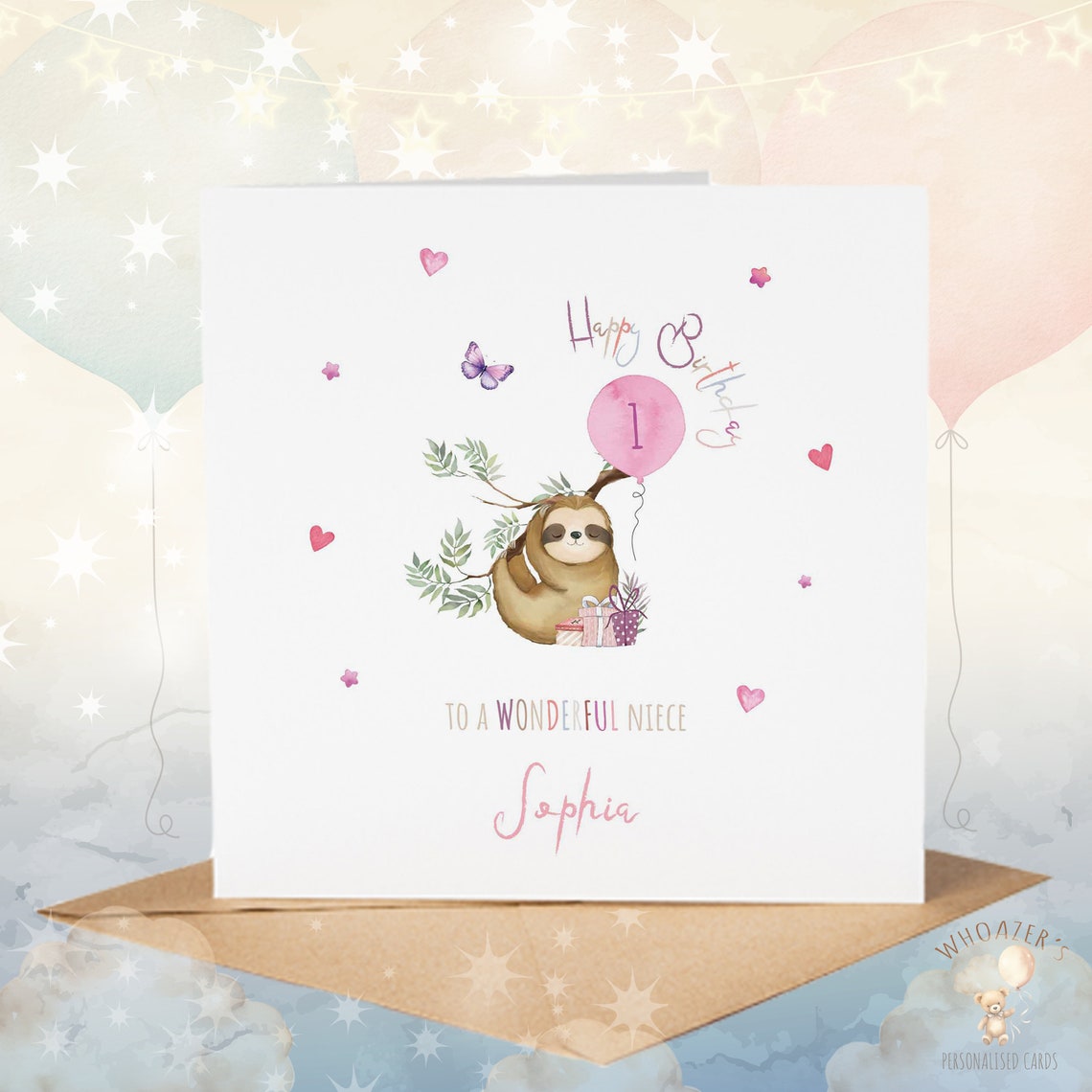 Happy Birthday to a Wonderful Daughter Card I Cute Sloth I Gift for Her ...