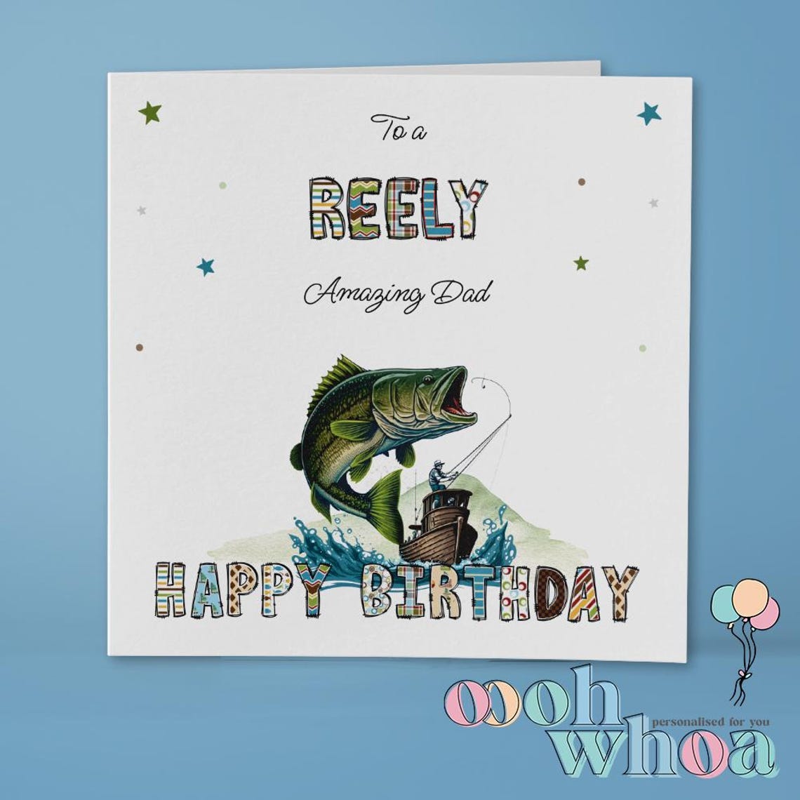 Happy Birthday Fishing Card I Gone Fishing Card I Card for Fisherman I ...