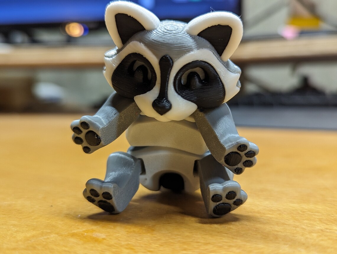 Extra Chunky 3D Printed Articulating Raccoon!!!! - Etsy