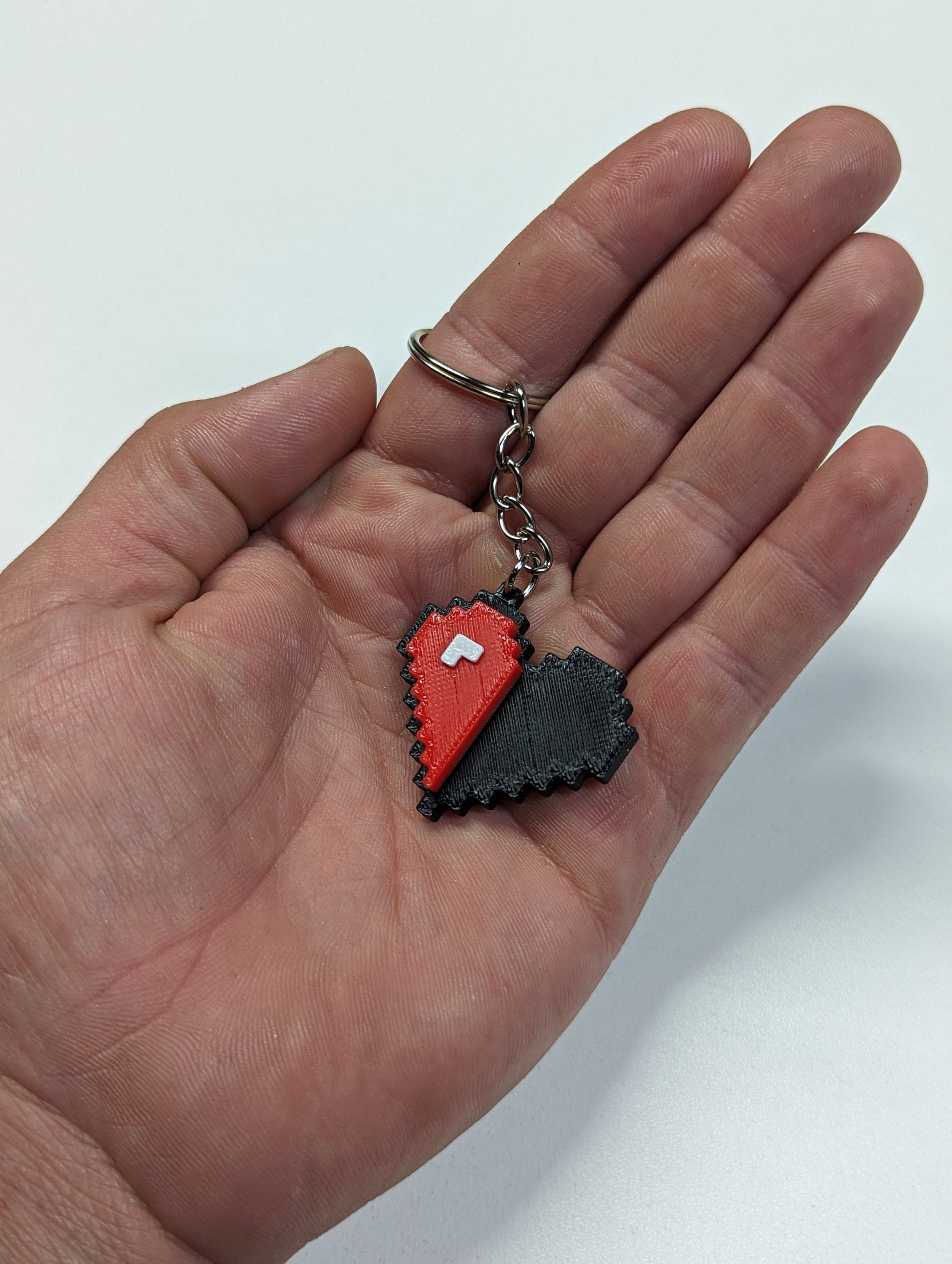 8 Bit Full and 1/2 Heart 3D Printed Keychain - Etsy