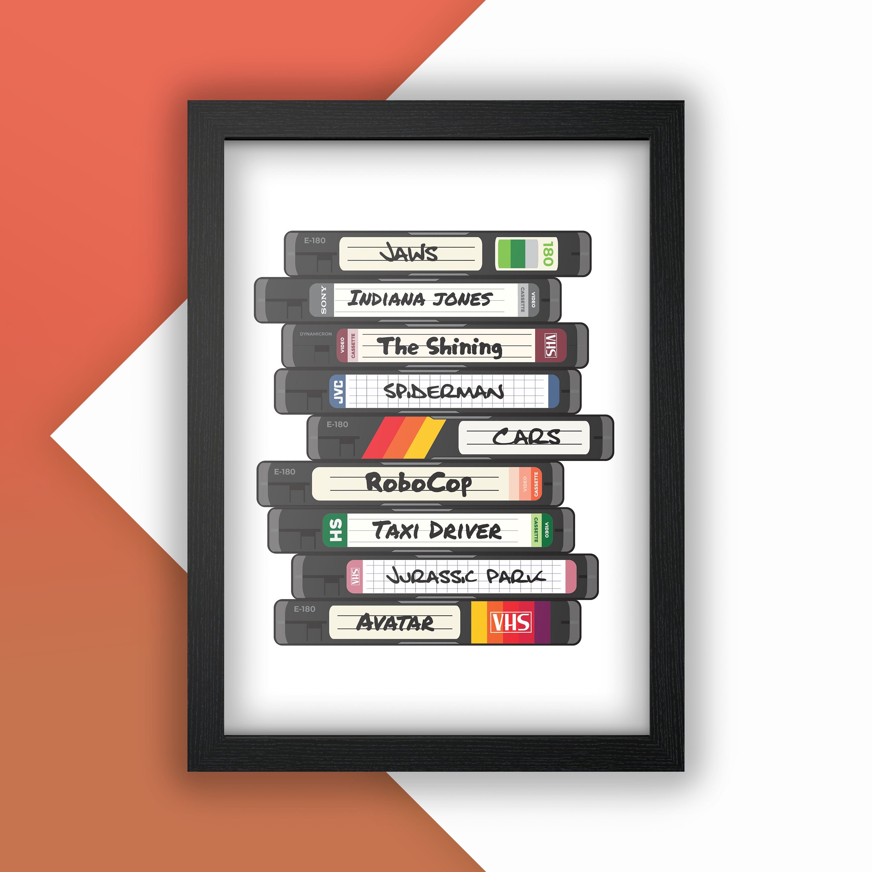 Bespoke & Personalised A4 Retro VHS Tape Wall Art Print for Home Decor ...