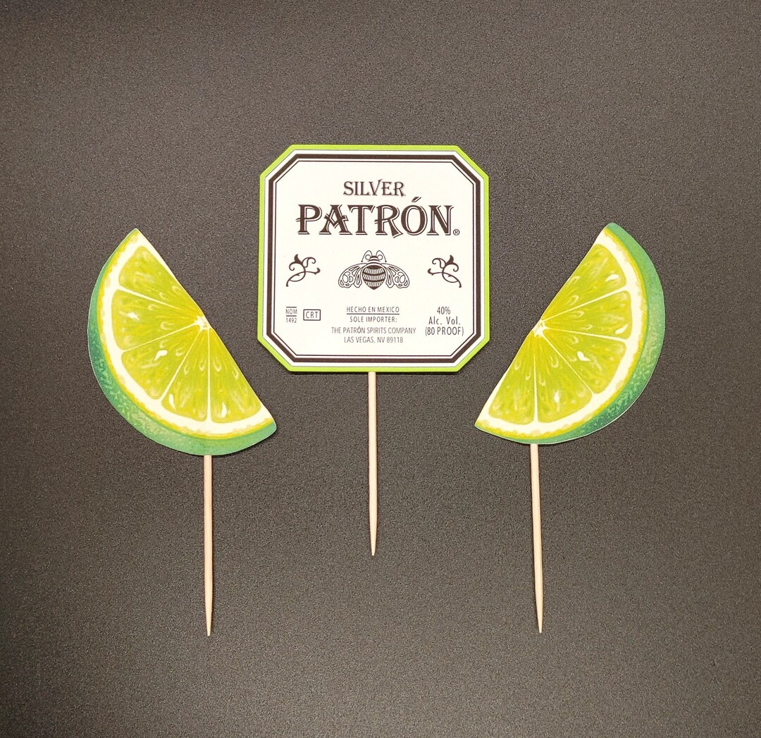 Patron | Tequila & Limes | Cupcake Toppers | Adult Party | 21st ...