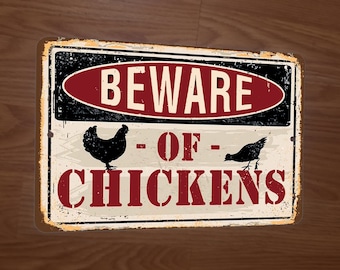 Beware of Chickens Sign - Etsy
