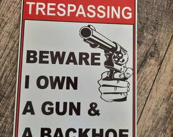 Backhoe Metal Sign - Etsy