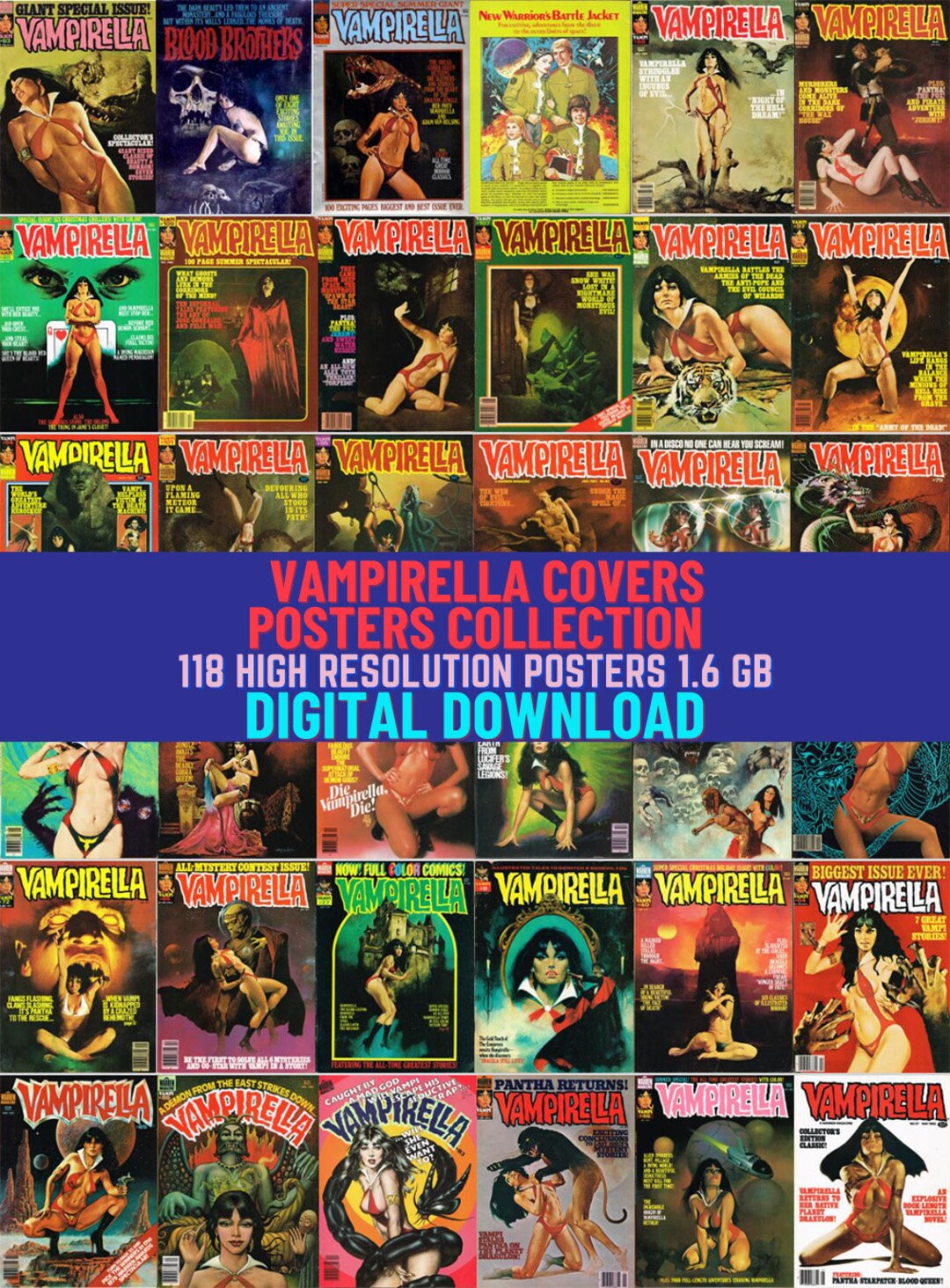 Vampirella Covers-posters Collection Collage Kit Digital Download ...
