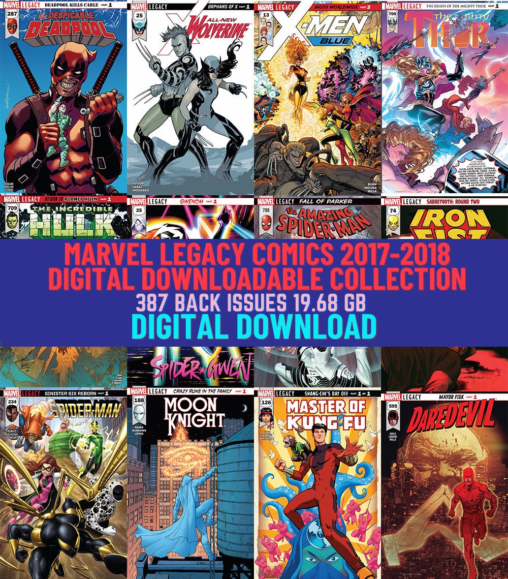 Digital Downloadable Comics Collection. Popular Superheroes. World ...