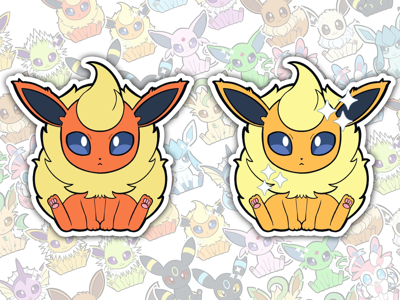 Stickers Eevee and Eeveelutions - Etsy
