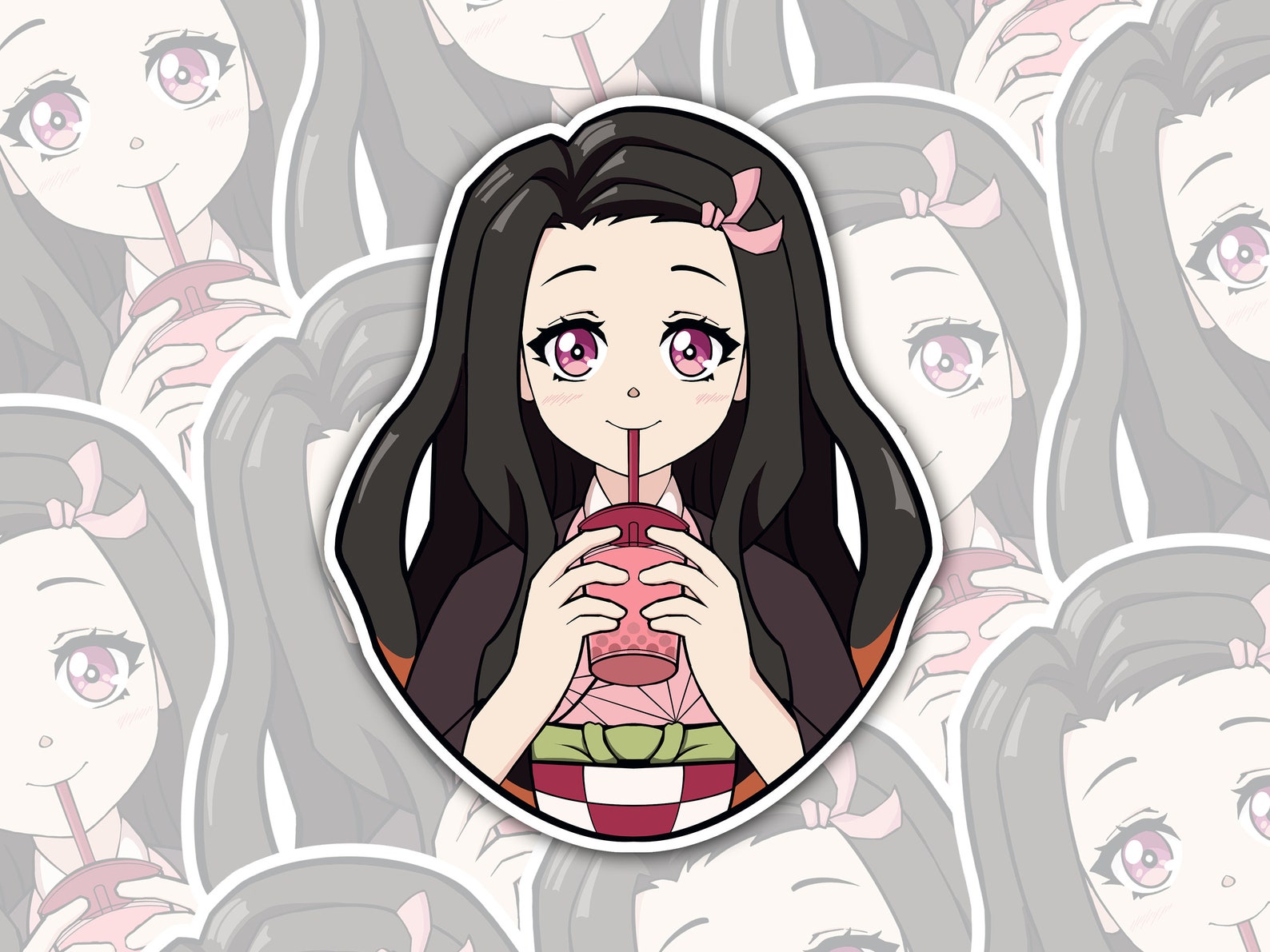 Demon Slayer Stickers Nezuko Boba Etsy