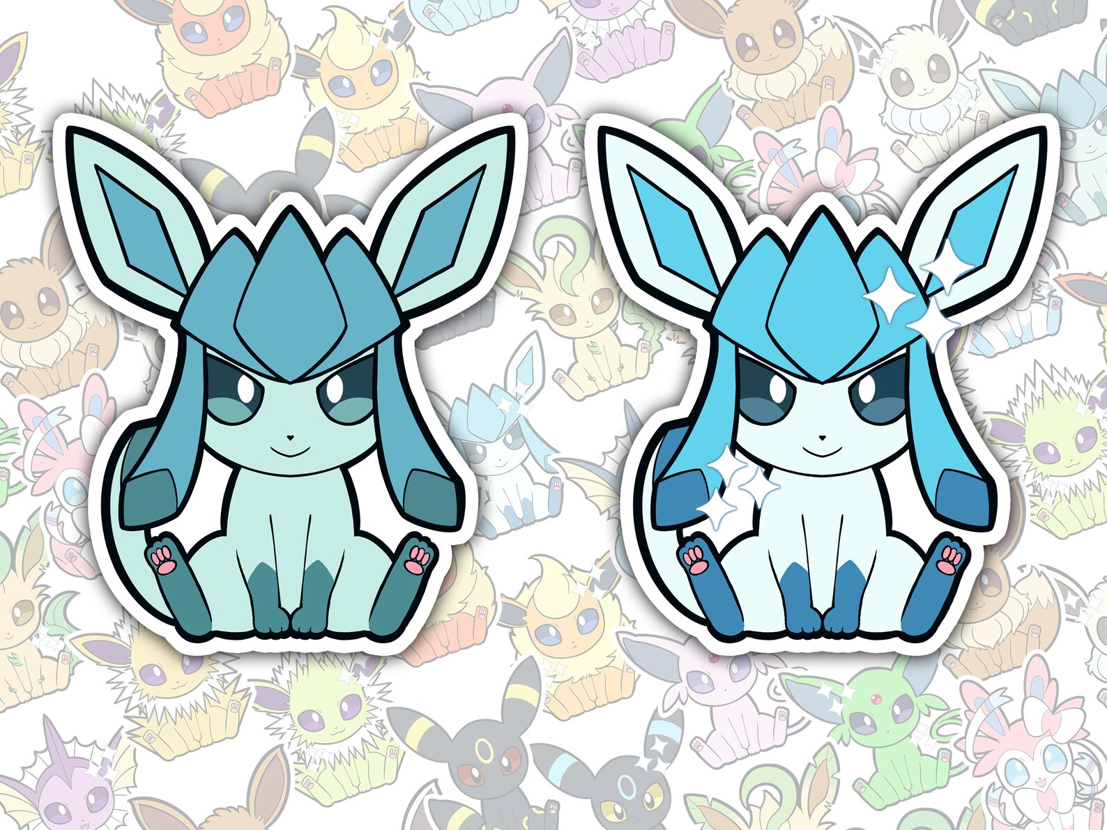 Stickers Eevee and Eeveelutions - Etsy