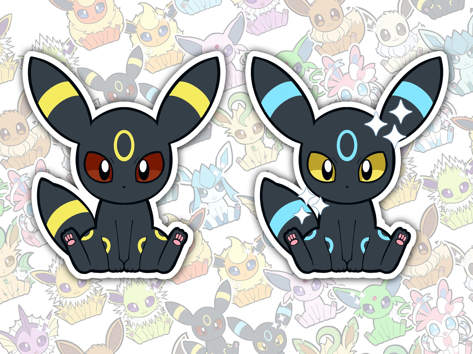 Stickers Eevee and Eeveelutions - Etsy