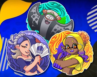 Splatoon 3 Deep Cut Sticker frye, Shiver, and Big Man - Etsy