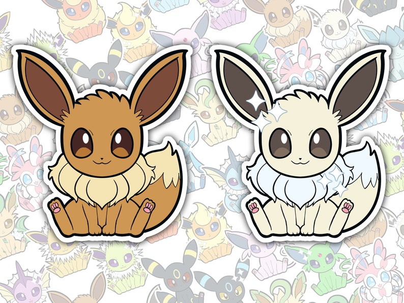 Stickers Eevee and Eeveelutions - Etsy