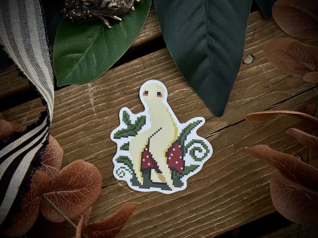 Nightcrawler Cross Stitch Sticker, Nightcrawler Cryptid on Mushroom ...