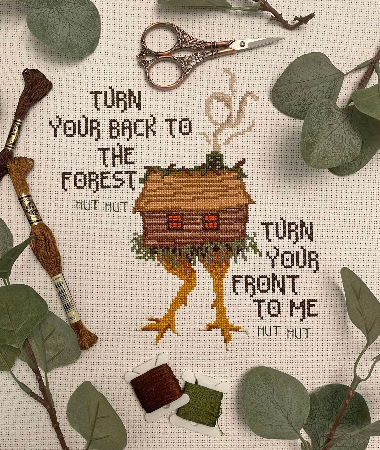 Baba Yaga's Hut Cross Stitch Pattern: the Witcher Witch House (PDF ...
