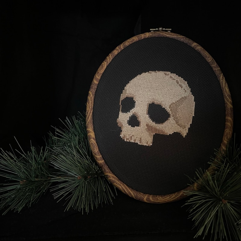 Skull Cross Stitch - Etsy