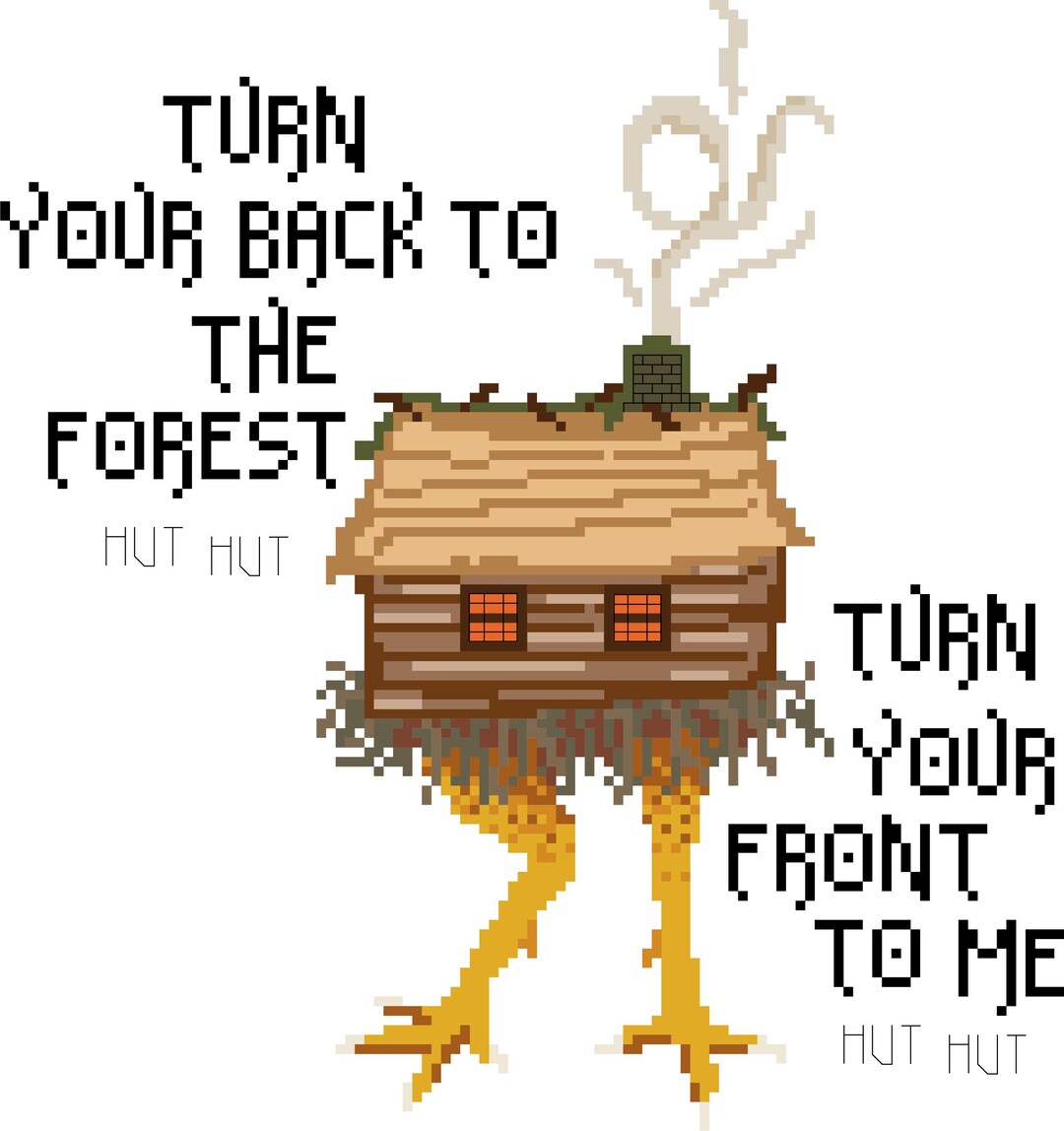 Baba Yaga's Hut Cross Stitch Pattern, Baba Yaga's Witch House, the ...