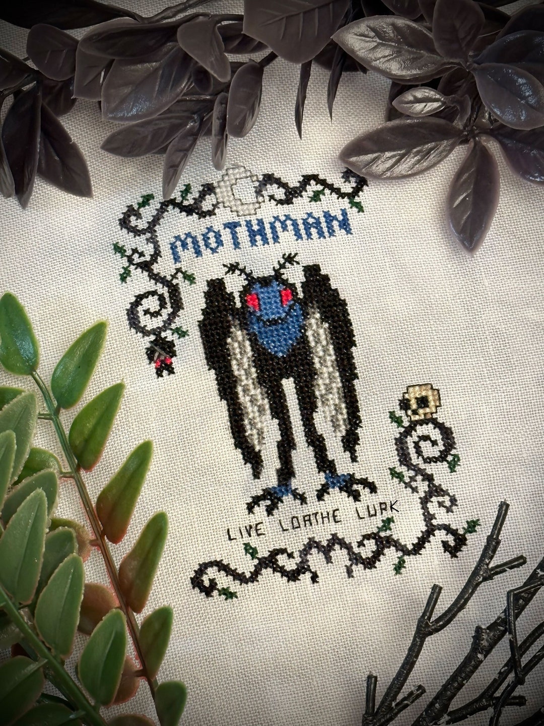 Mothman Cross Stitch, Moth Cryptid, Mothman Cross Stitch Digital ...