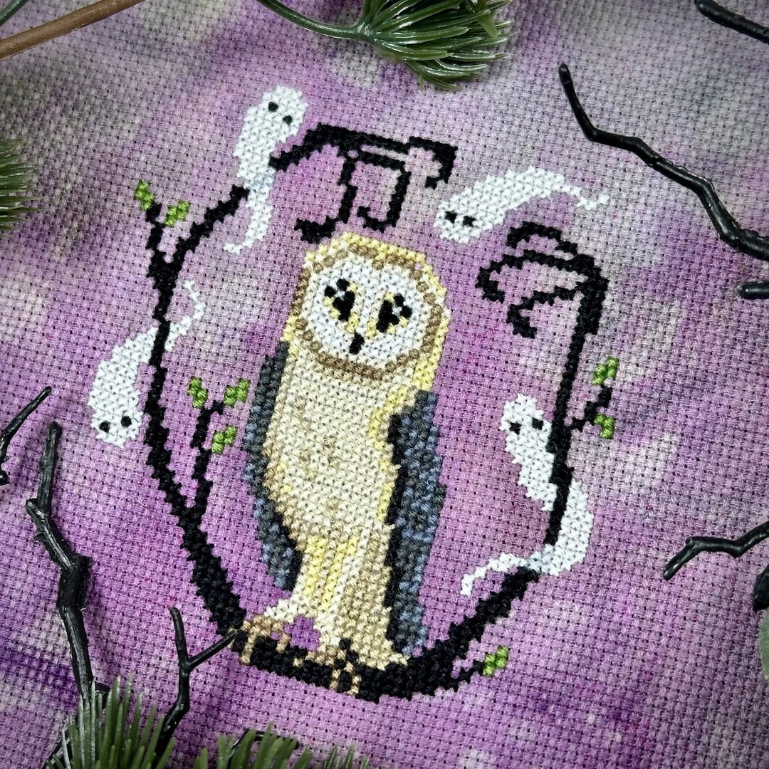 Ominous Owl, Creepy Fall Owl, Ghost Owl Cross Stitch Digital Pattern - Etsy
