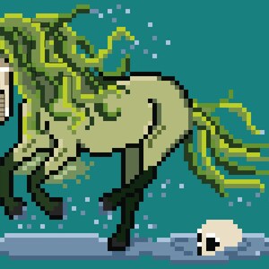 Kelpie Cross Stitch Pattern: Scottish Legend Cryptid Horse (digital ...