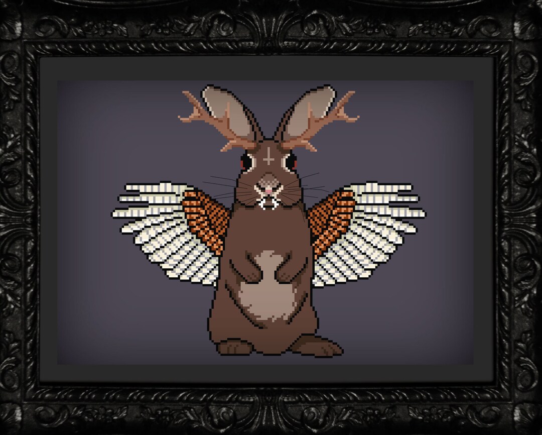 Jackalope Cryptid Wolpertinger Vampire Cryptid Cross Stitch Digital ...