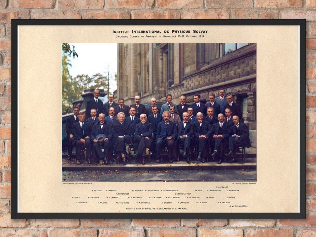 Solvay Conference 1927 Framed Printing | Restored and COLORIZED ...