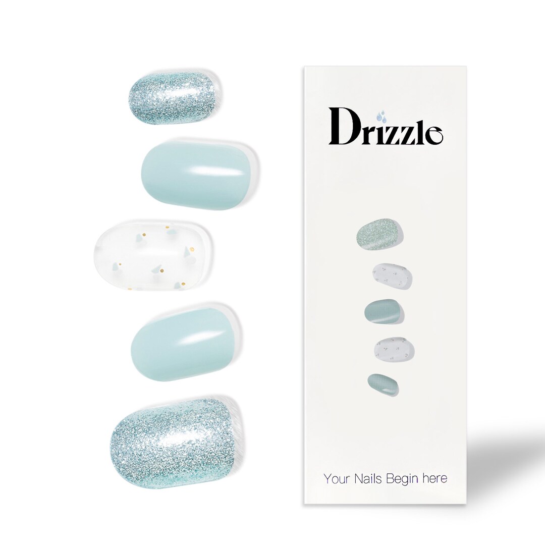 Drizzle Gel Nail Strips UV/LED Semi Cured Real Nail Polish Stickers ...