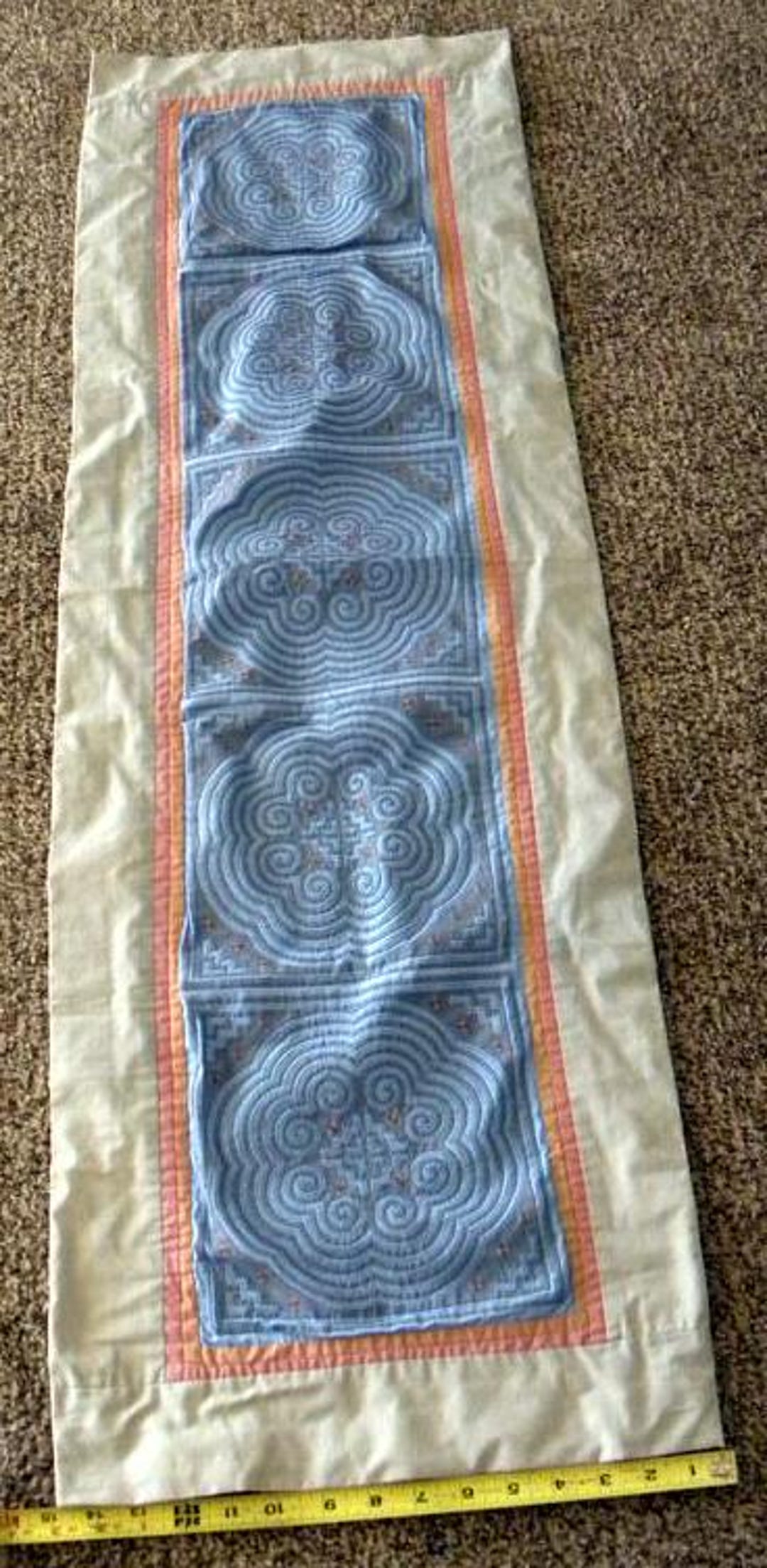 Hmong Tribal Art Runner: Reverse Applique Patchwork Pastel- Blue ...