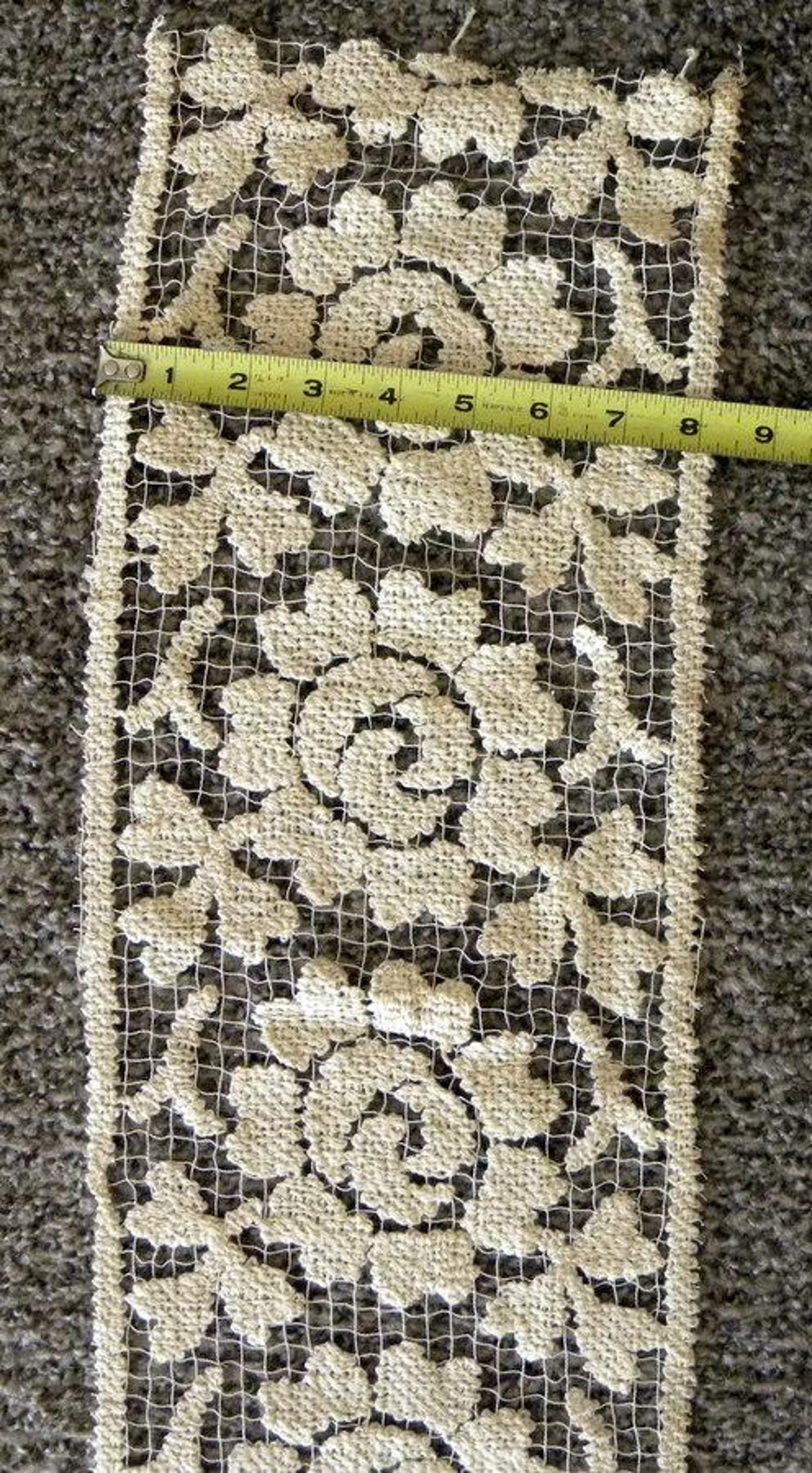 Vintage 8" Wide Ivory Color ~ Large Floral Motif ~ 88" Long EX. - Etsy