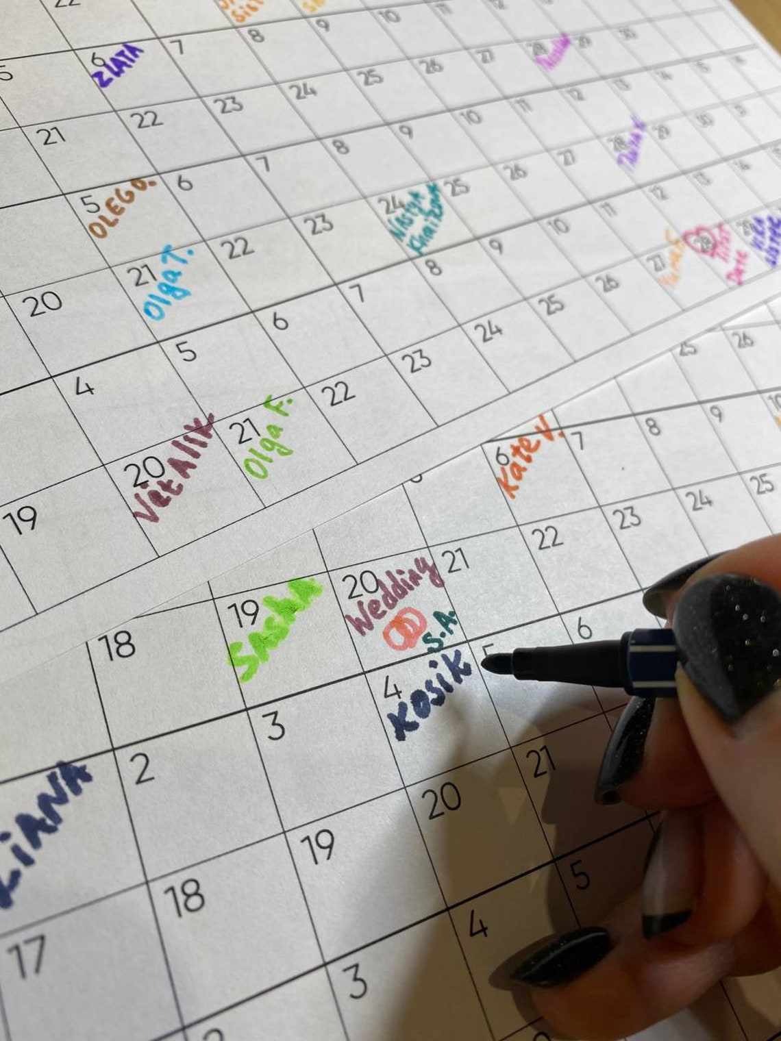 Birthday Calendar Printable - Birthday Calendar to Print - A4 and A3 ...