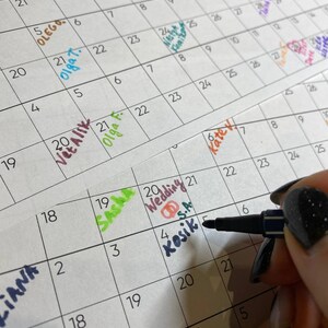 Birthday Calendar Printable - Birthday Calendar to Print - A4 and A3 ...