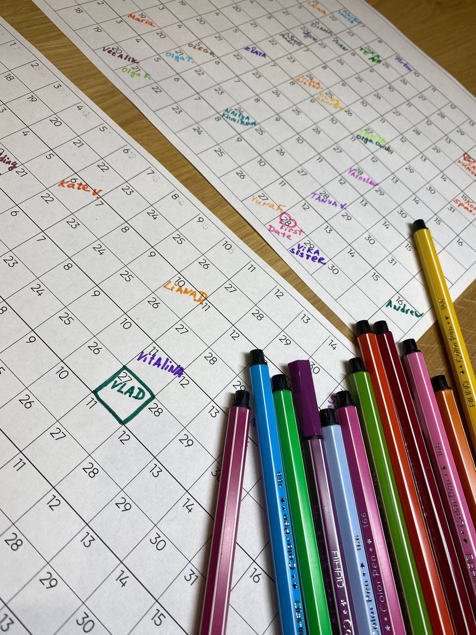 Birthday Calendar Printable - Birthday Calendar to Print - A4 and A3 ...