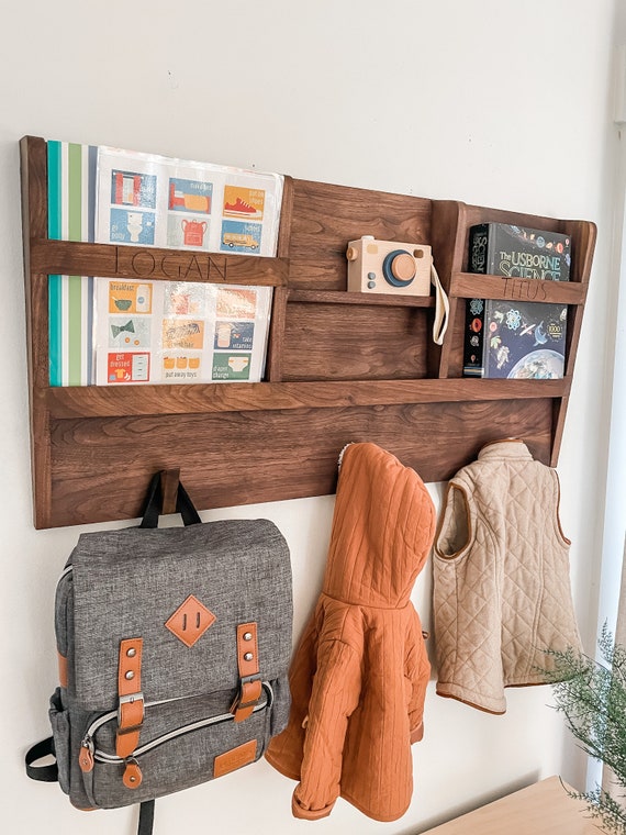 Modern Wall Hanging Entryway Organizer Solid Wood Handmade - Etsy