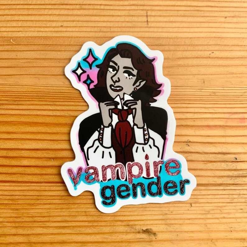 Vampire Gender Sticker 3 Inch Matte Vinyl Stickers - Etsy