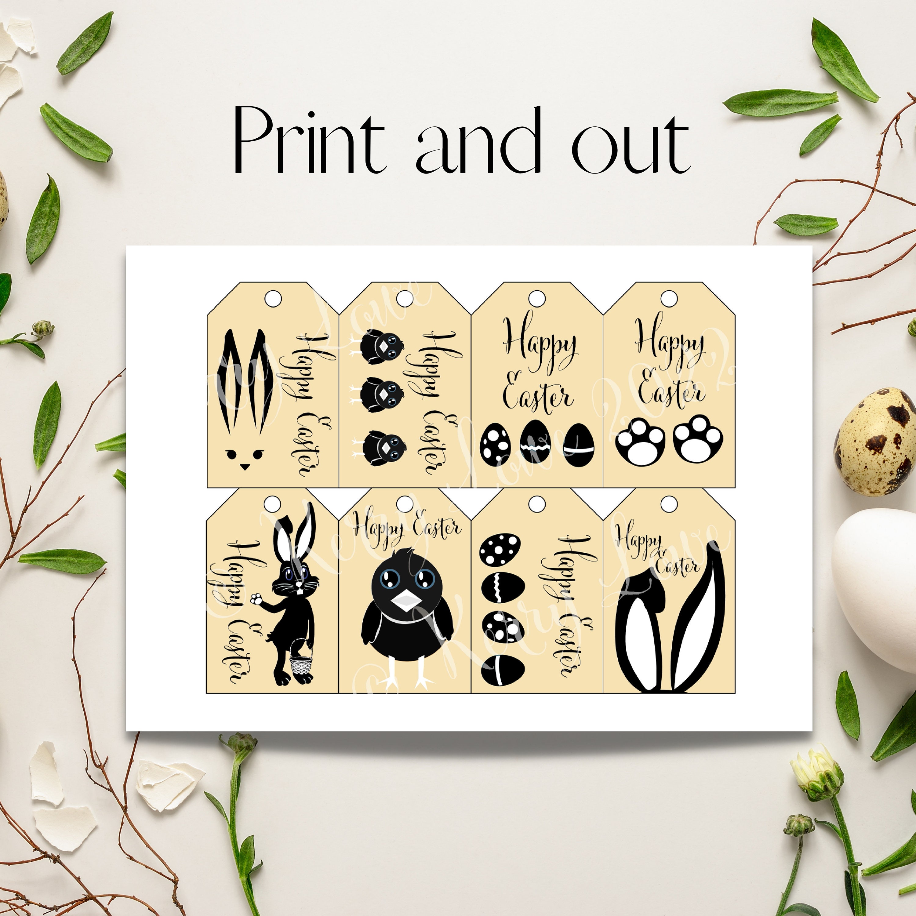 Neutral Easter Gift Tags. Printable Swing Tags to Attach to | Etsy