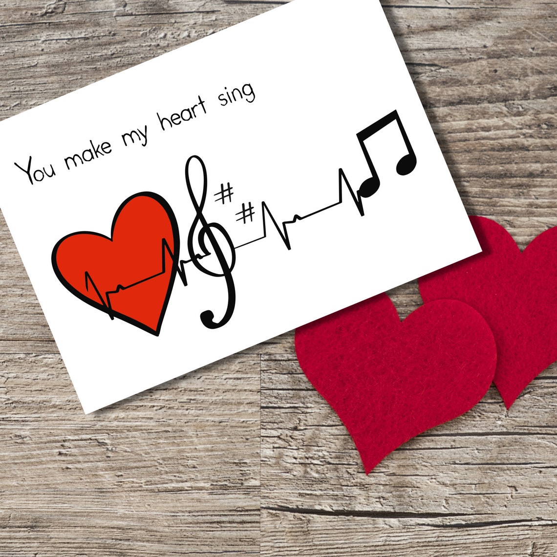 You Make My Heart Sing Printable Digital Download Valentines - Etsy