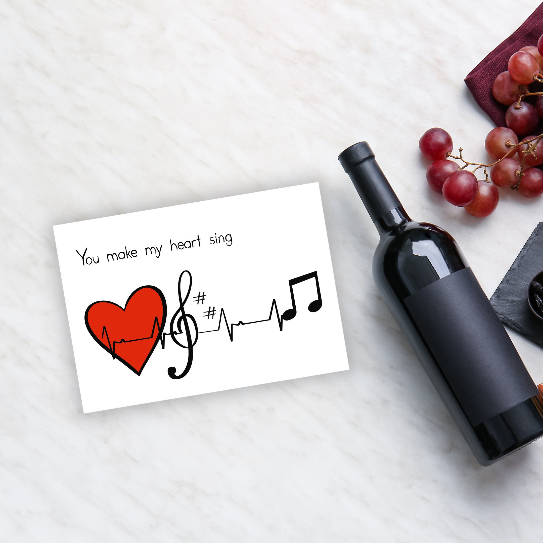 You Make My Heart Sing Printable Digital Download Valentines - Etsy