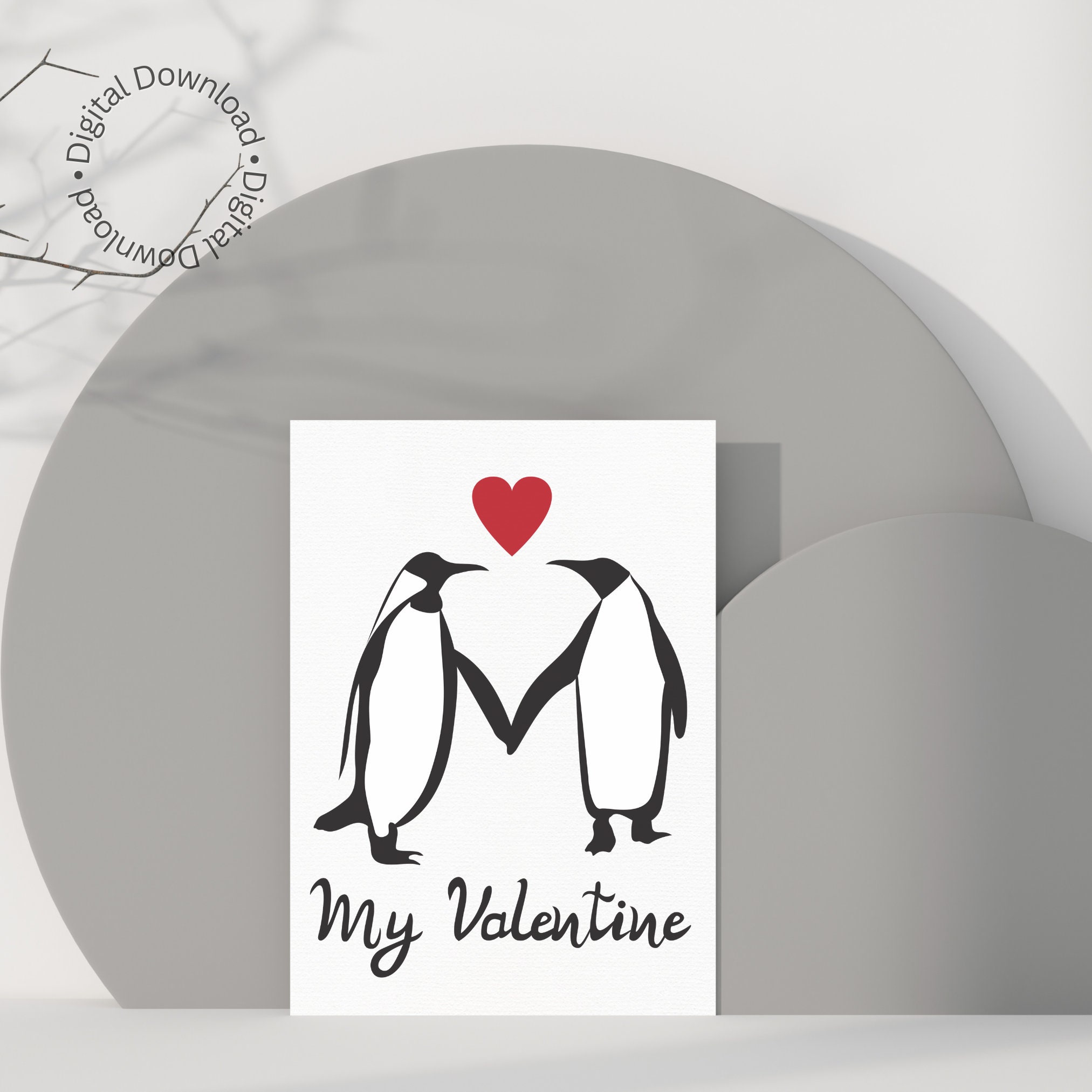 Penguin Lovers - Printable Valentines Day Card - Digital Download - Etsy