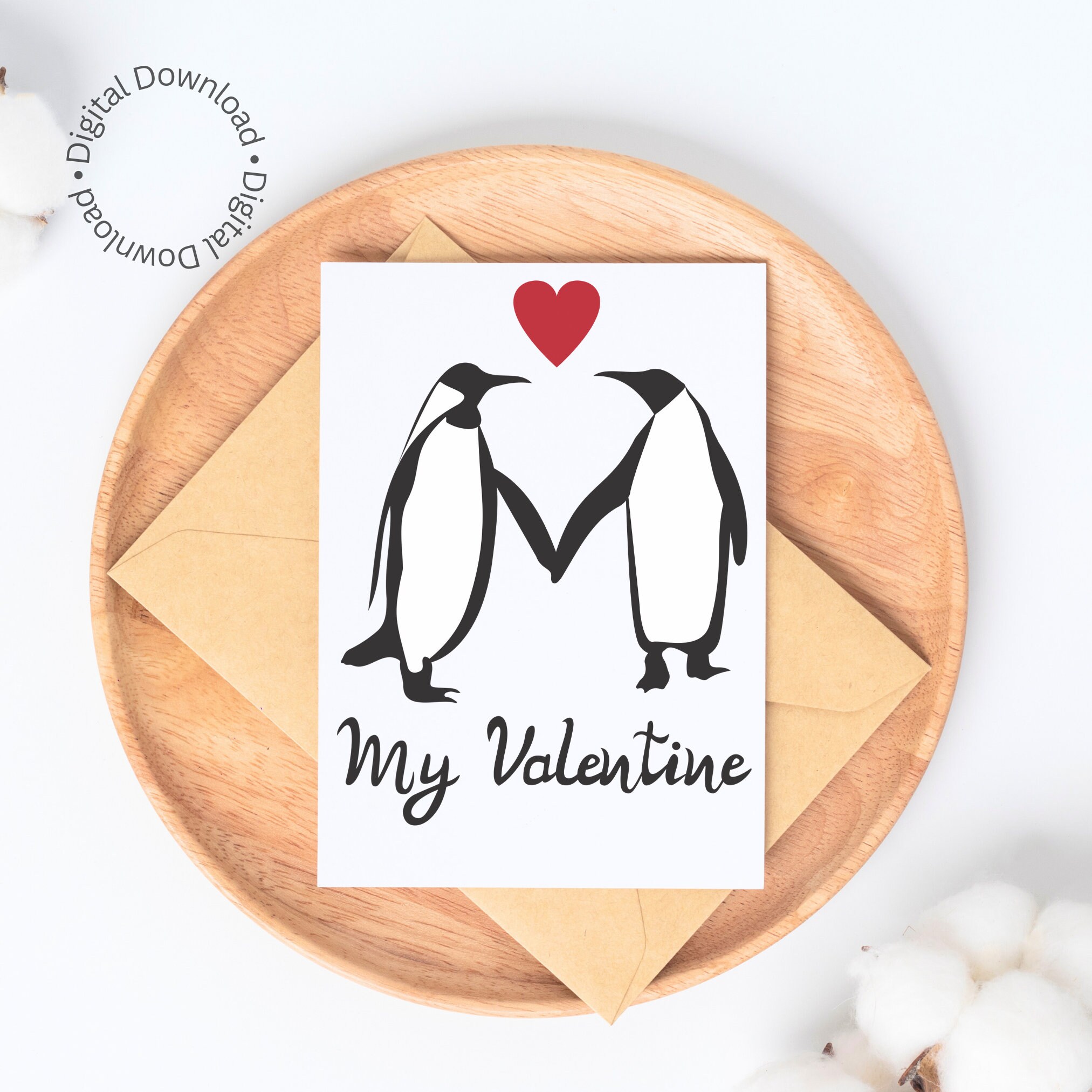 Penguin Lovers - Printable Valentines Day Card - Digital Download - Etsy