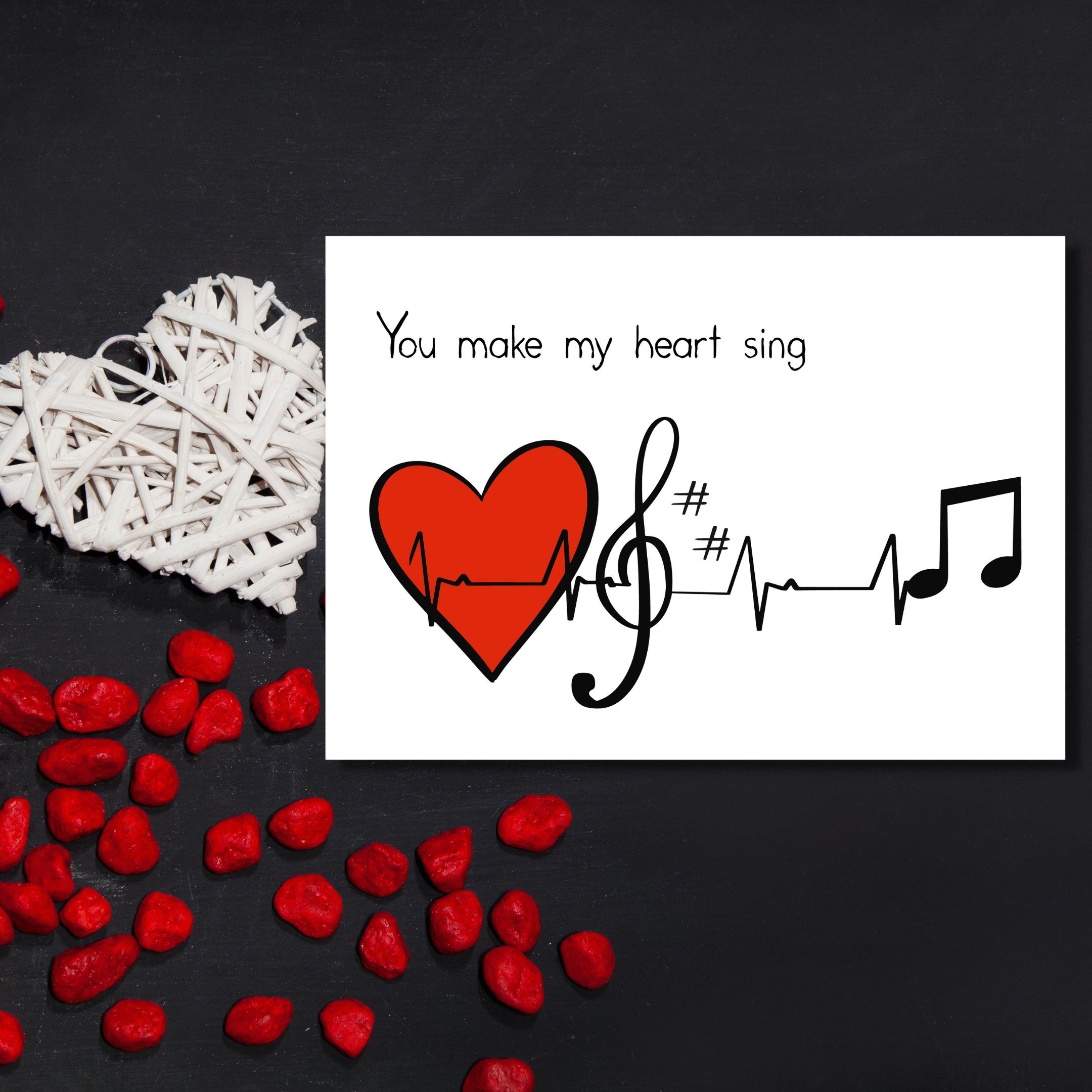 You Make My Heart Sing Printable Digital Download Valentines - Etsy
