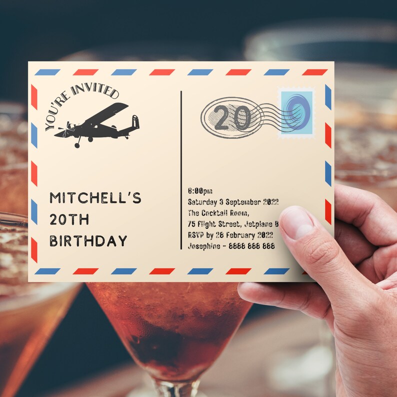 Editable Travel Themed Party Invitation - Etsy