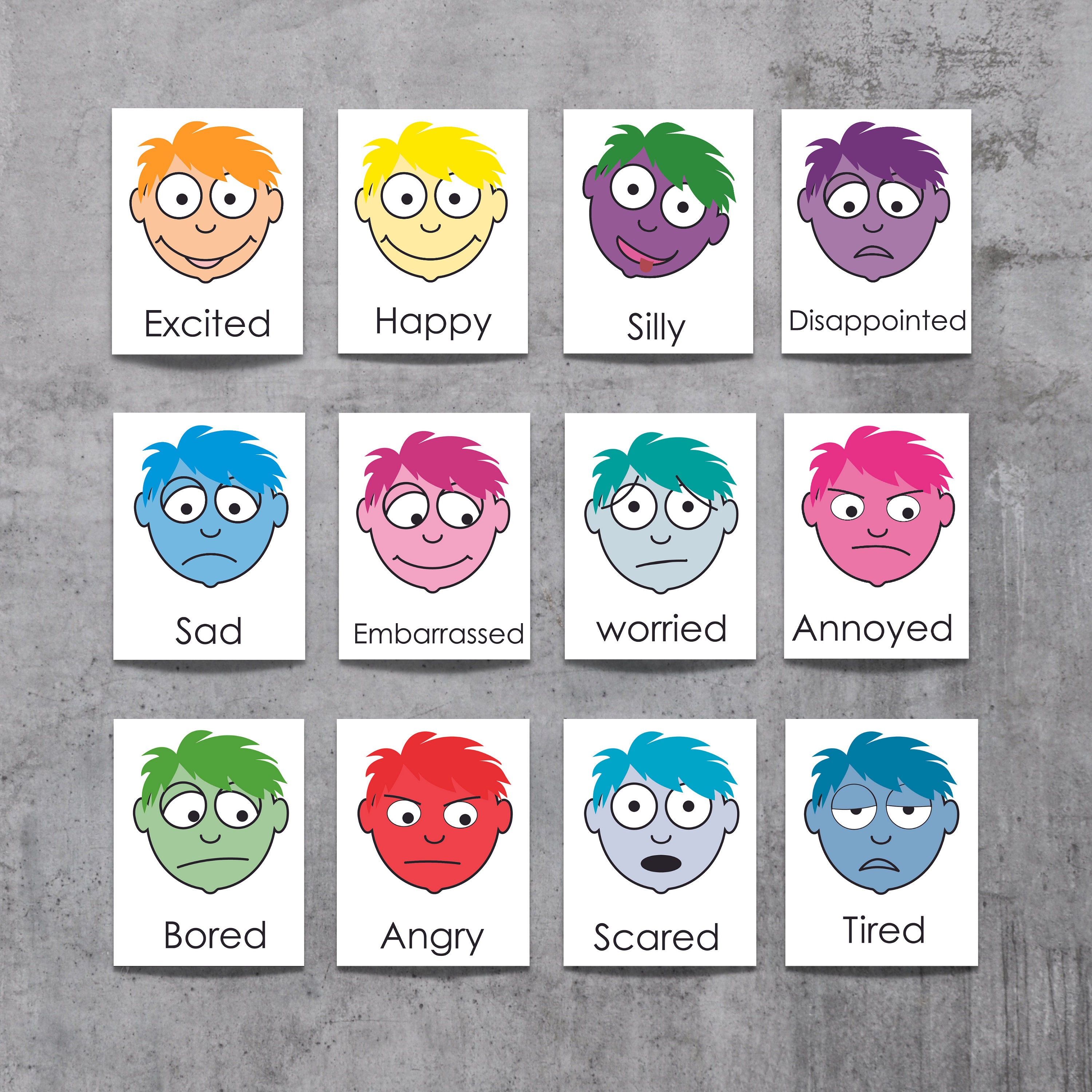 Printable Emotions Flash Cards for Autism, Additional Needs and Early ...