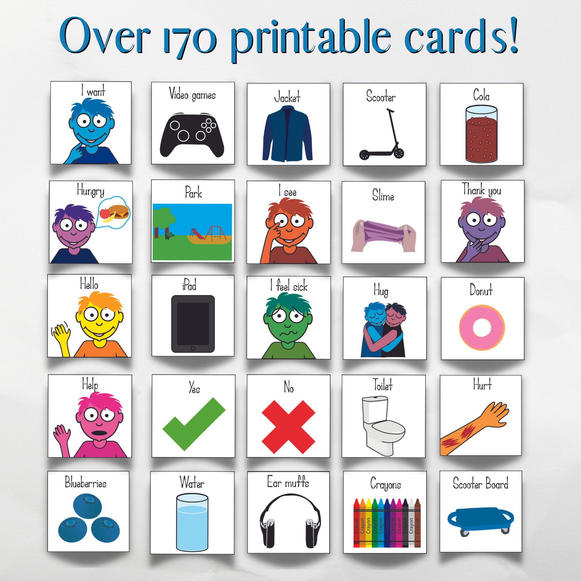 Autism Communication Card Printable for Non-verbal Communication Book ...