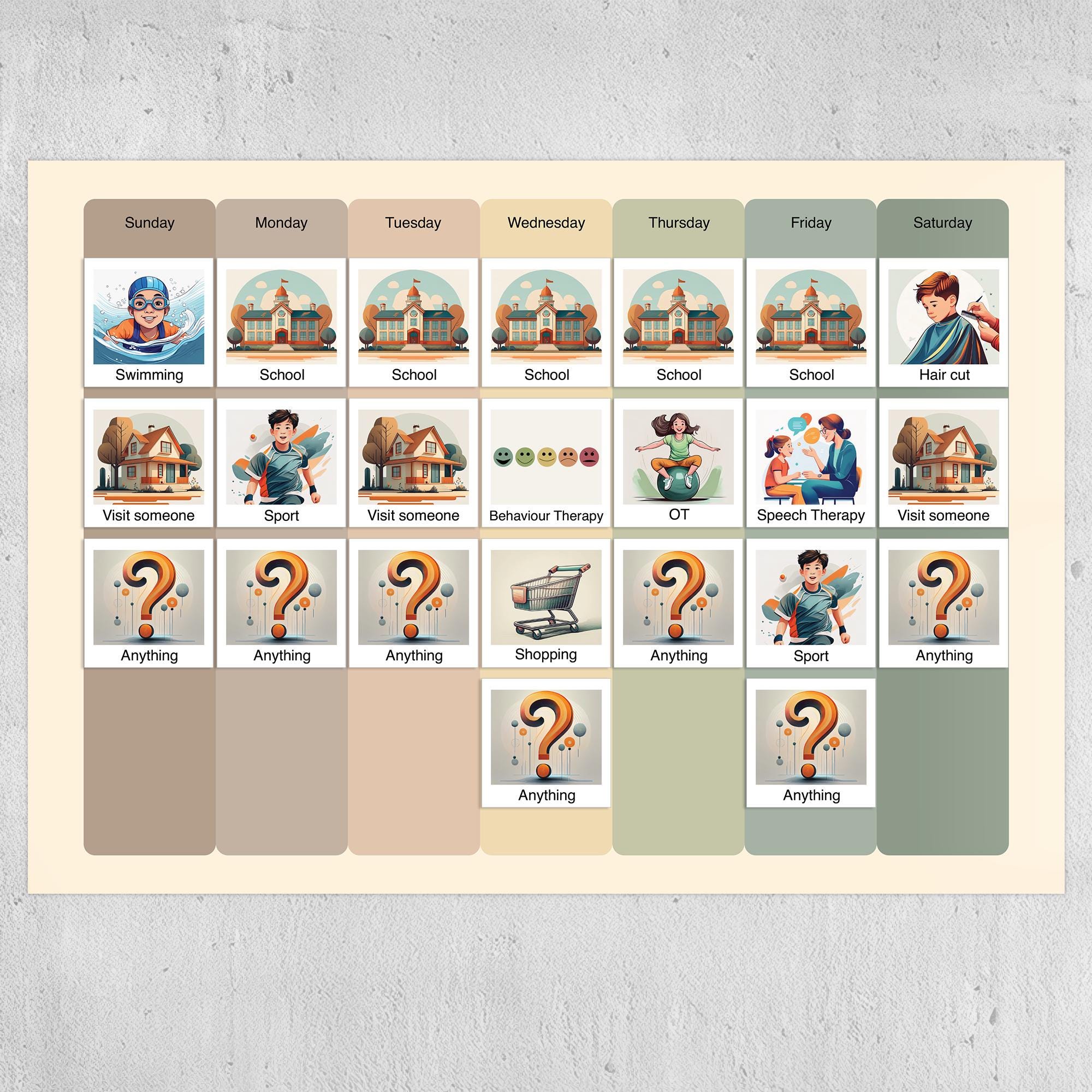 Editable Printable Visual Schedule for Autism and Additional Needs ...