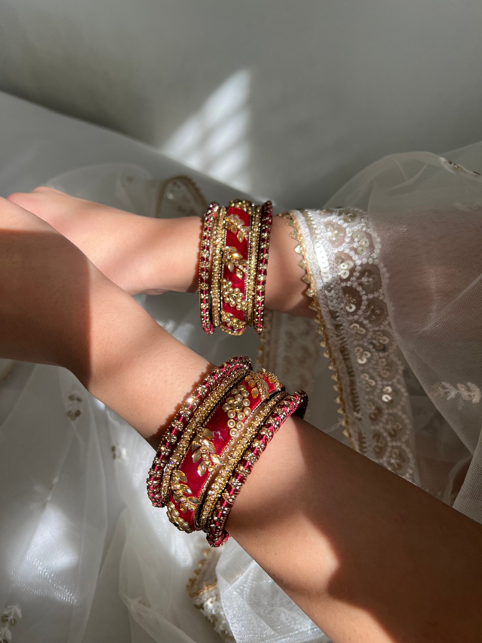 Maroon Jewel Bangles Set: Indian Wedding Jewelry, Diwali Gift - Etsy