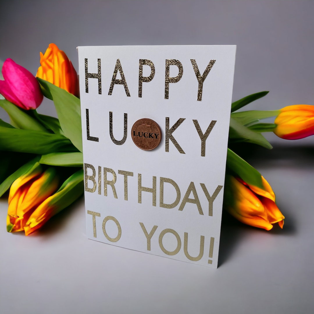 Personalised Birthday Card With Lucky Coin, Keepsake - Etsy