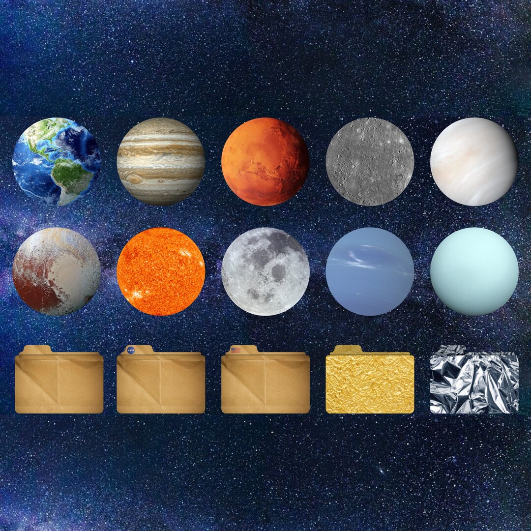 Astro Sunsystem Kit Folder Icons for Apple Mac, MacBook and Windows - Etsy