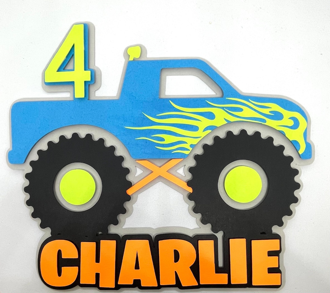 Monster Truck Cake Topper, Custom Cake Topper, 3D Topper, Boy Custom ...