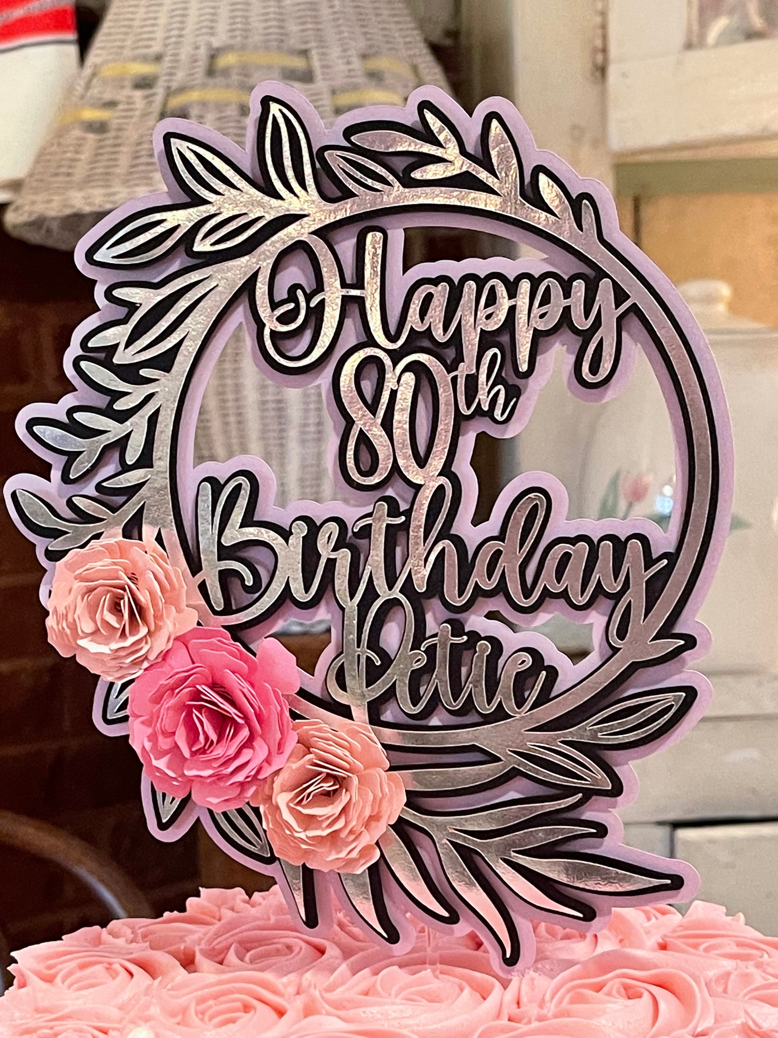 Happy Birthday Cake Topper Cake Topper 80th Birthday Cake - Etsy