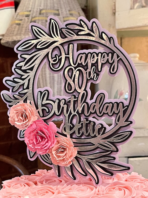 Happy Birthday Cake Topper Cake Topper 80th Birthday Cake - Etsy